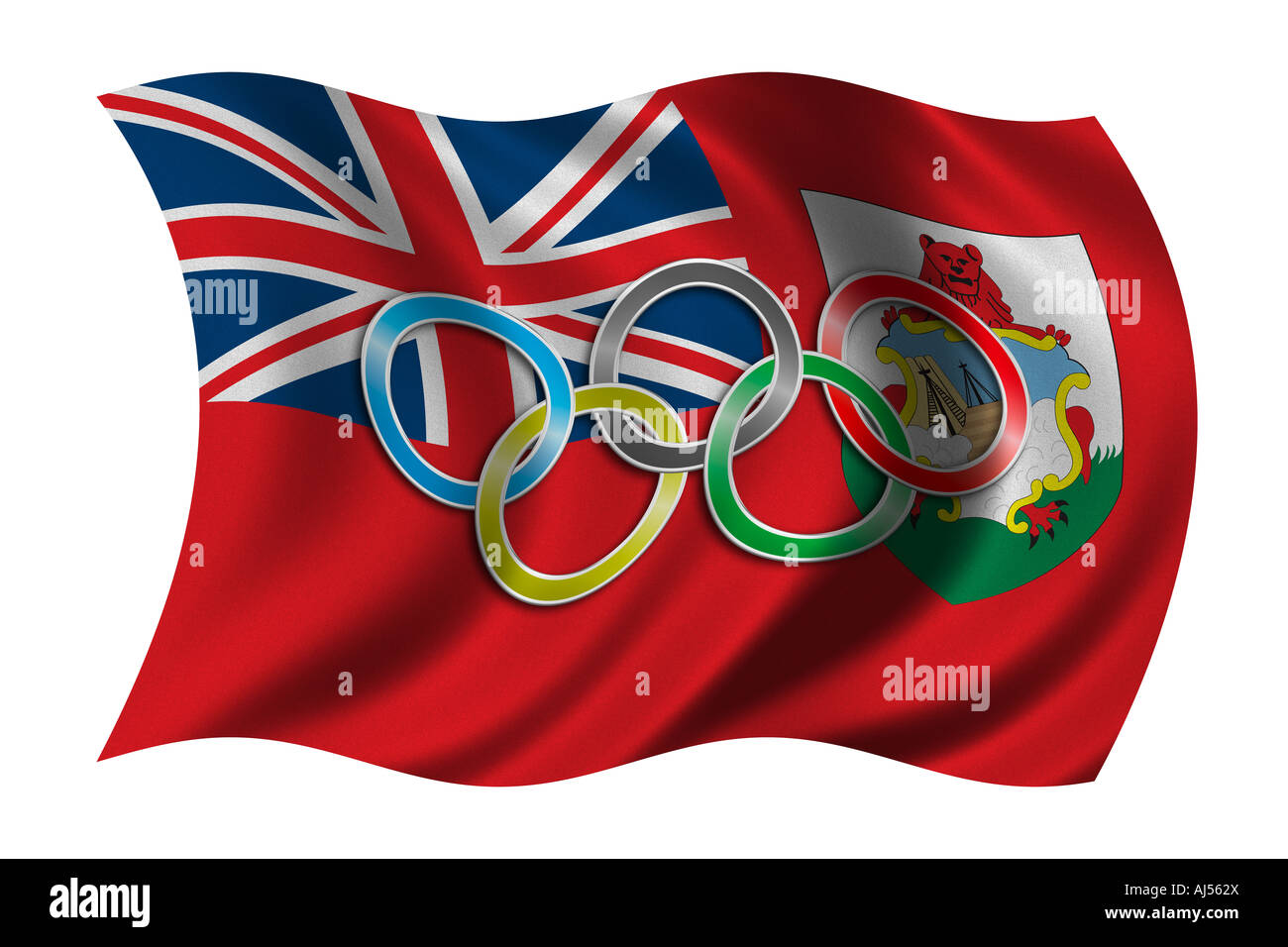 Flag of Bermuda with olympic symbol Stock Photo - Alamy