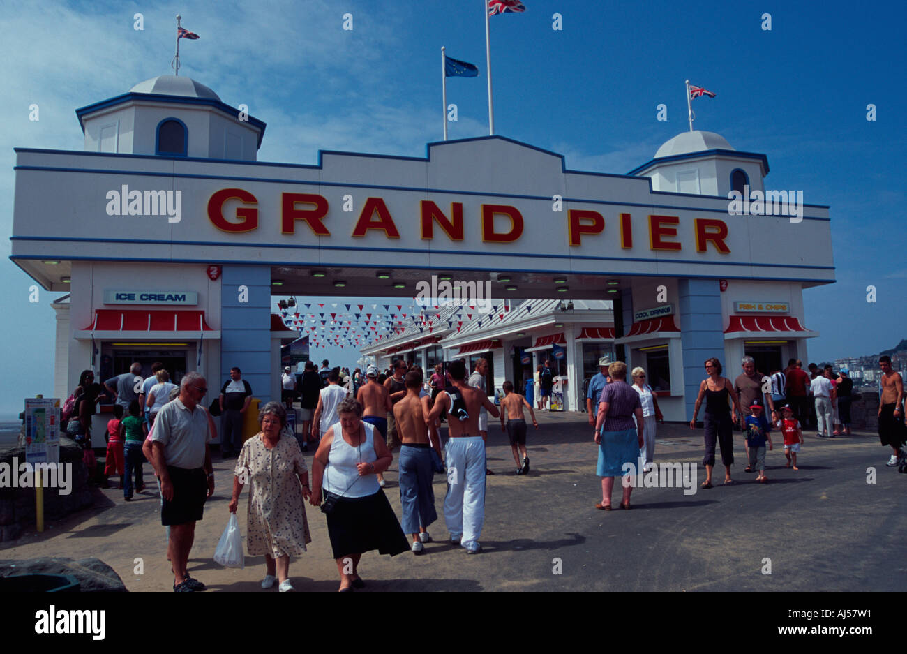 Entrance to the Grand Pier, Weston Super Mare, Somerset, UK Stock Photo ...