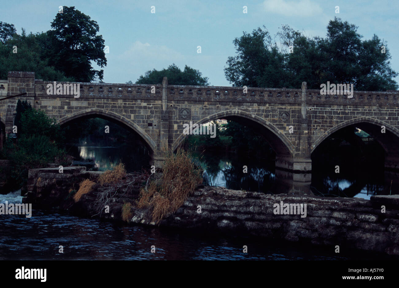 Toll bridge over the River Avon, at Bathampton, Bath Spa, Somerset, UK ...