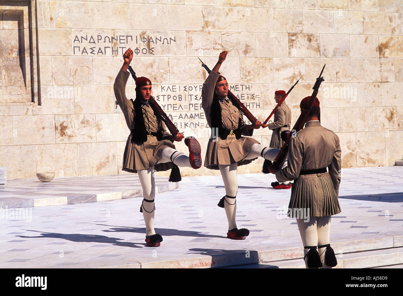 Olympics 2004 Athens Greece Parliament Soldiers Marching at Unknown ...