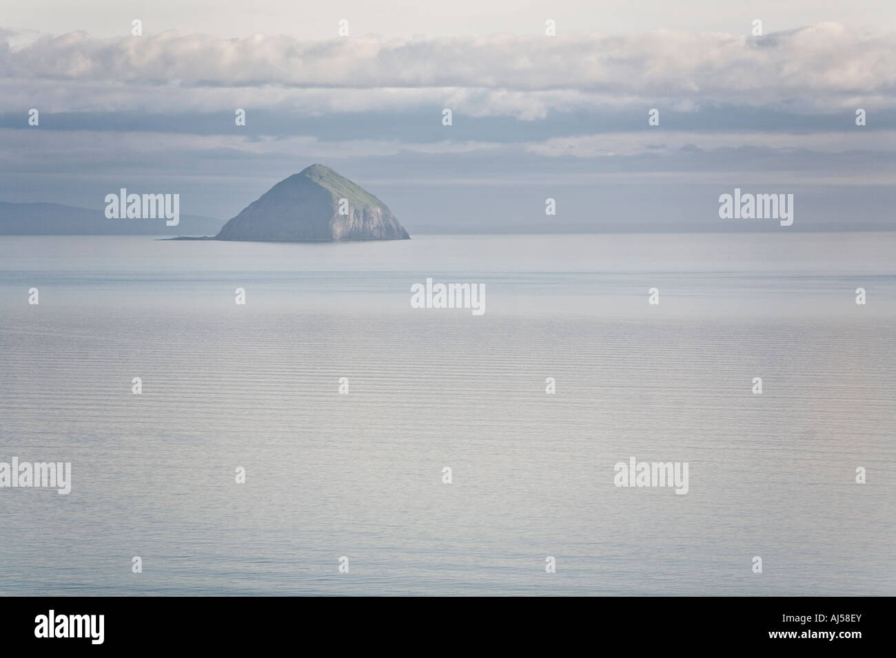 Ailsa Craig rock on the Clyde estuary viewed from the Isle of Arran ...