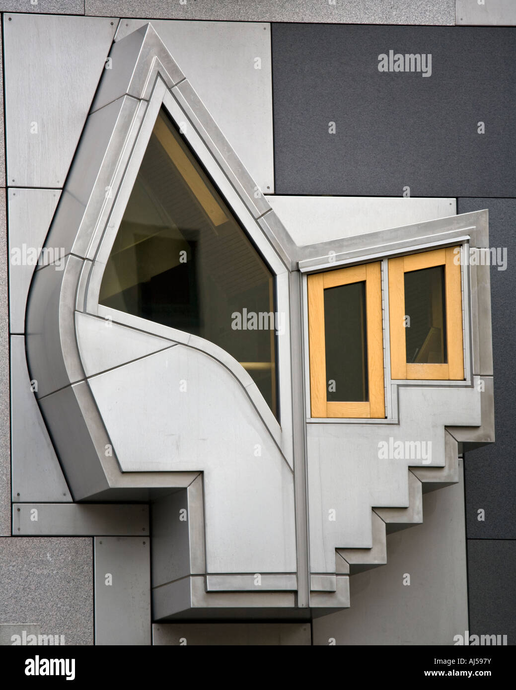 Close up of an MSP office window on the Scottish Parliament building ...