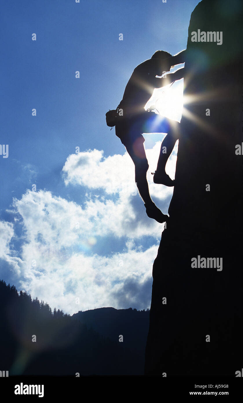 Climber bouldering in the French Alps Stock Photo - Alamy