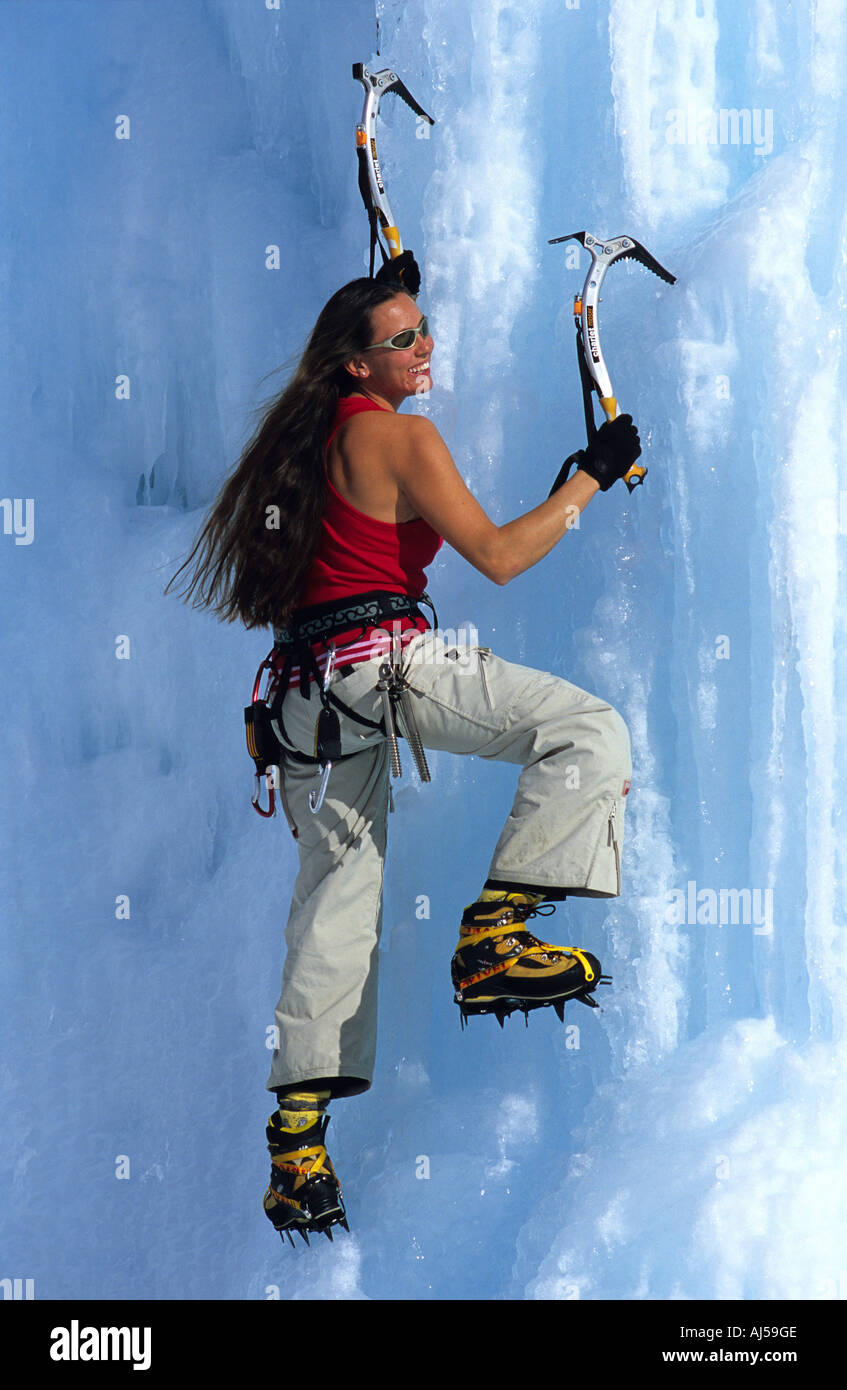 Women Ice Climbing Stock Photo - Alamy