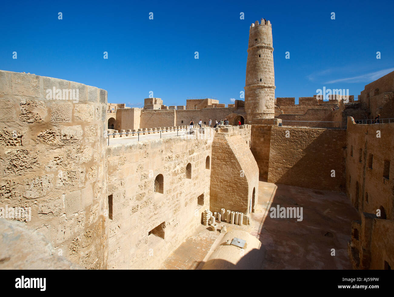 View of Fort Ribat of Harthema in the town of Monastir, Tunisia Stock ...