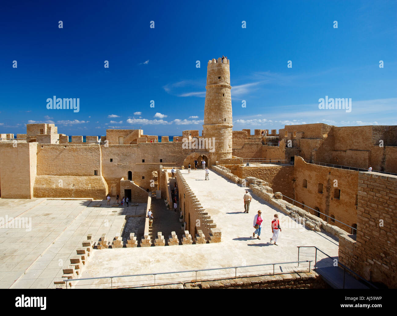 View of Fort Ribat of Harthema in the town of Monastir, Tunisia Stock ...
