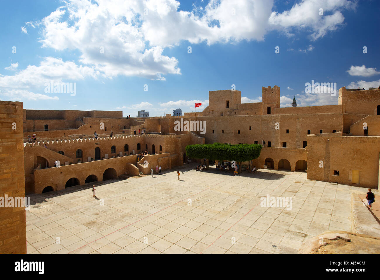View of Fort Ribat of Harthema in the town of Monastir, Tunisia Stock ...