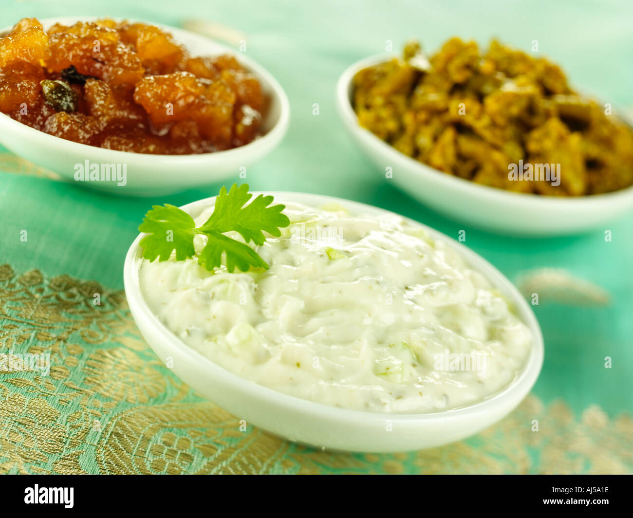INDIAN RAITA AND CHUTNEY Stock Photo - Alamy