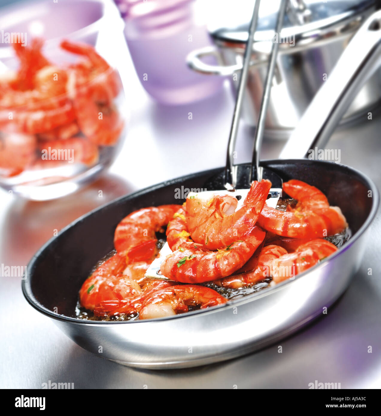 TIGER PRAWN SAUTE Stock Photo - Alamy