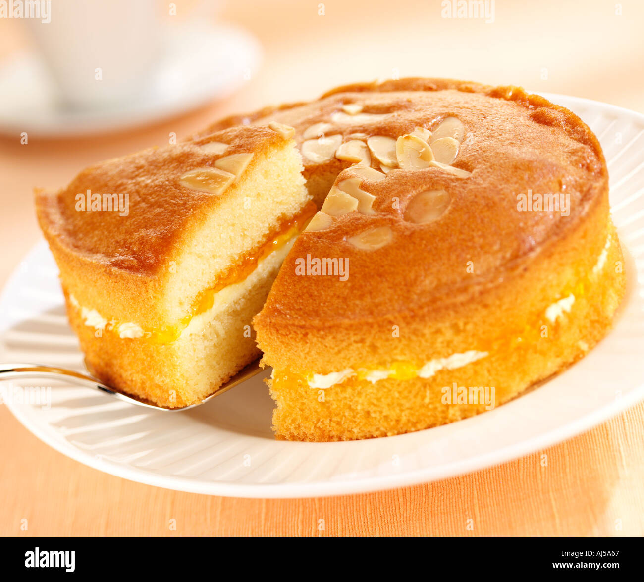 APRICOT SPONGE CAKE Stock Photo - Alamy