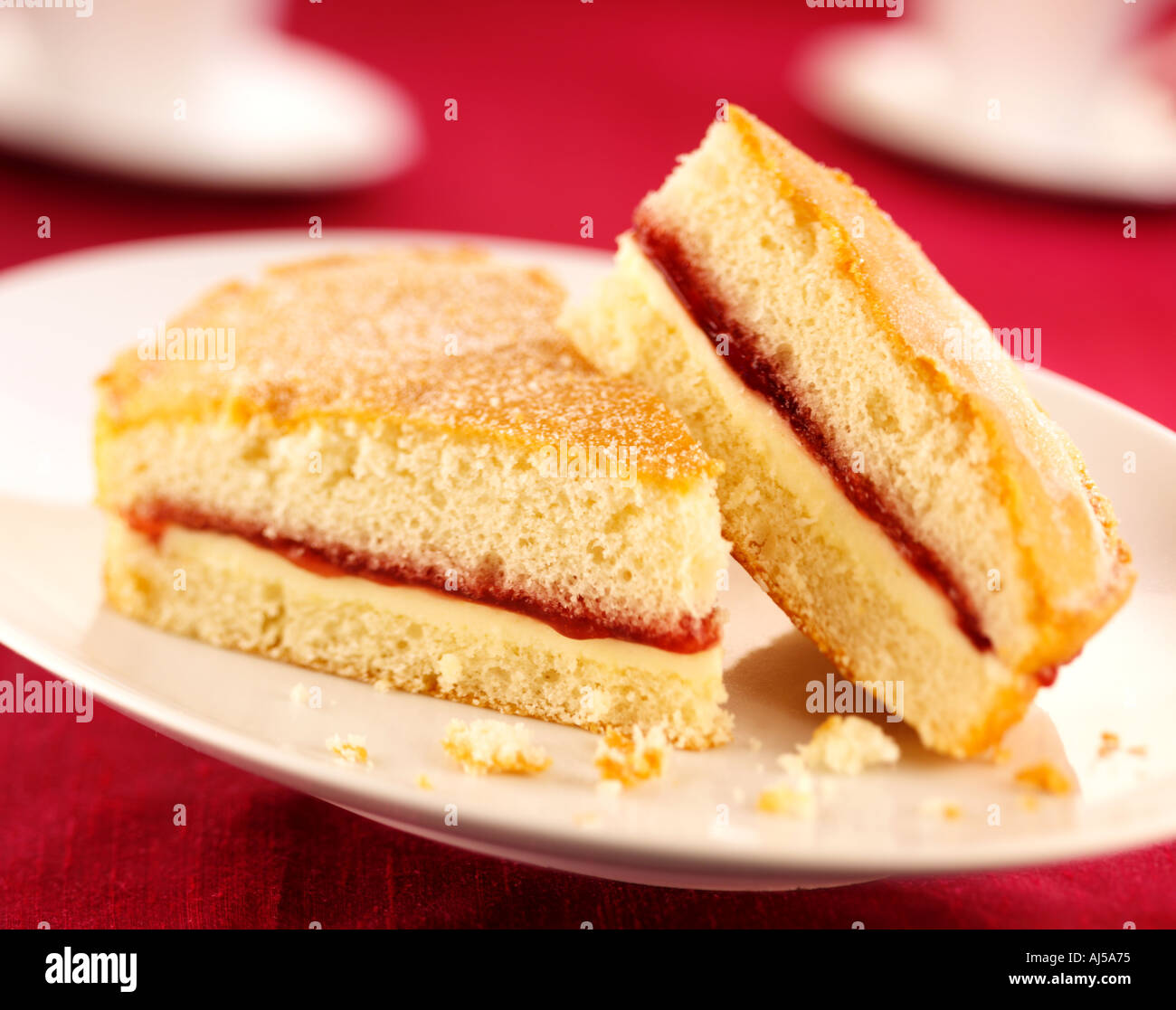 RASPBERRY SPONGE CAKE Stock Photo - Alamy