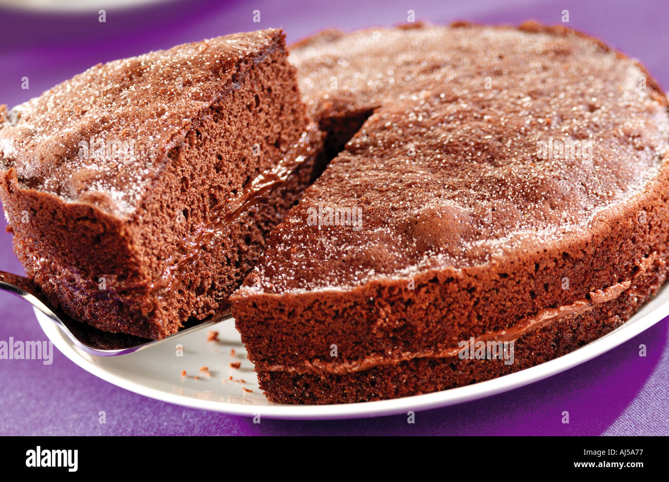 CHOCOLATE SPONGE CAKE Stock Photo - Alamy