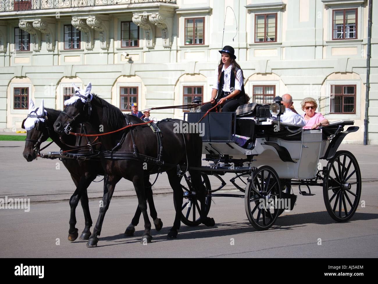 Horse Drawn Carriages, Hofburg Palace, Hofburg Quarter, Vienna, Wein ...