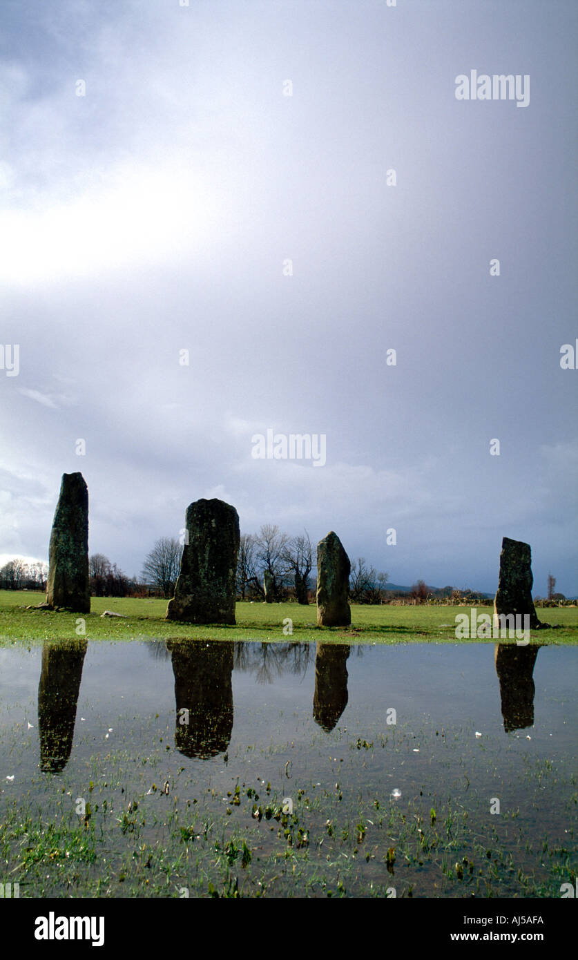 Alignment of the Ballymeanoch Standing Stones Stock Photo - Alamy