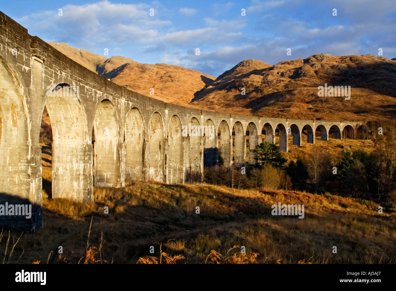 The Glenfinnan Viaduct and West Highland railway line in the Scottish ...