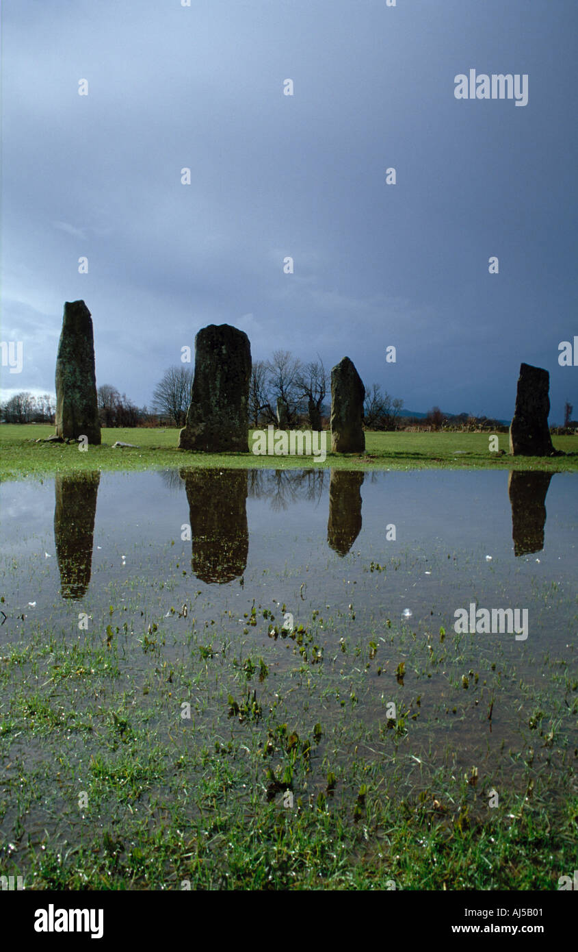 Alignment of the Ballymeanoch Standing Stones Stock Photo - Alamy
