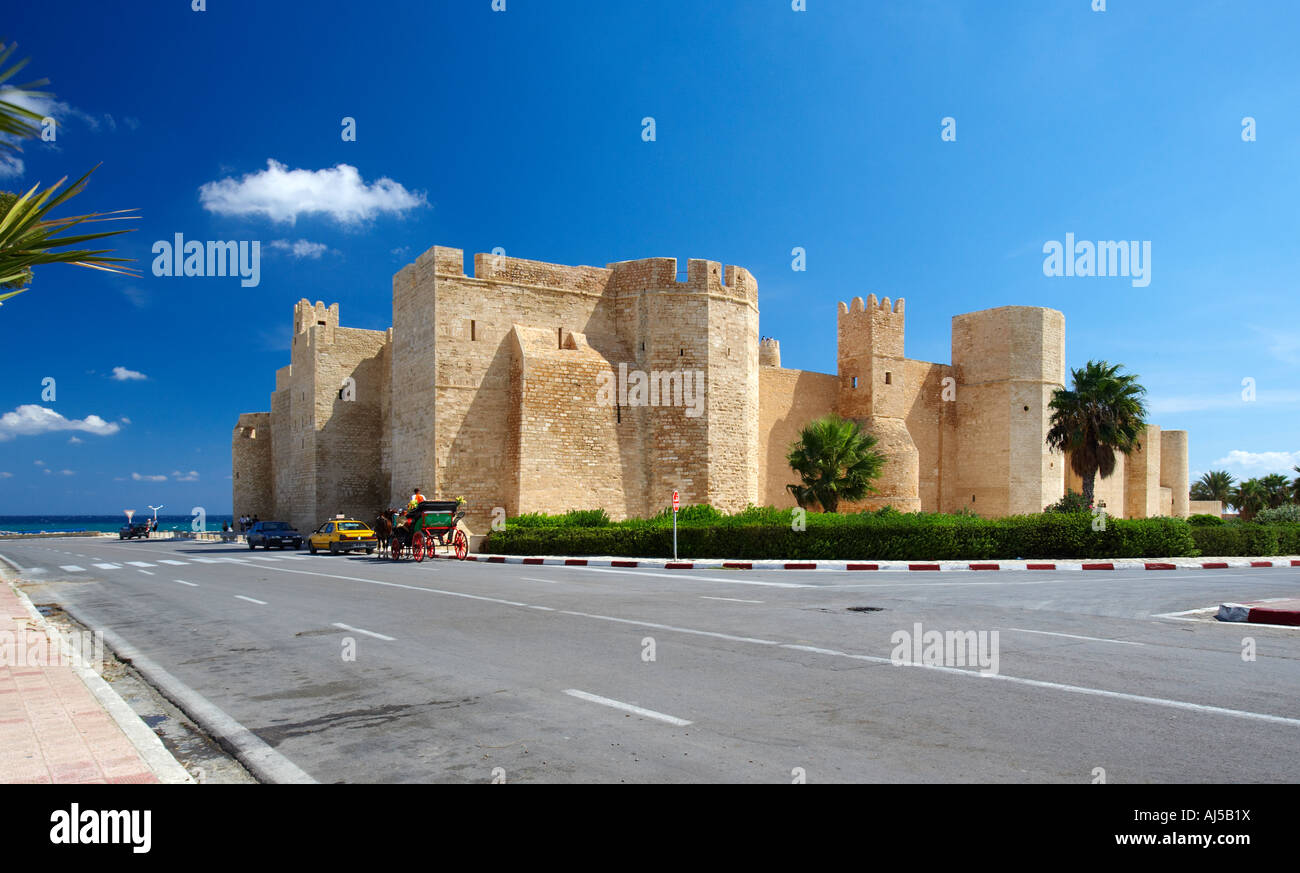 View of Fort Ribat of Harthema in the town of Monastir, Tunisia Stock ...