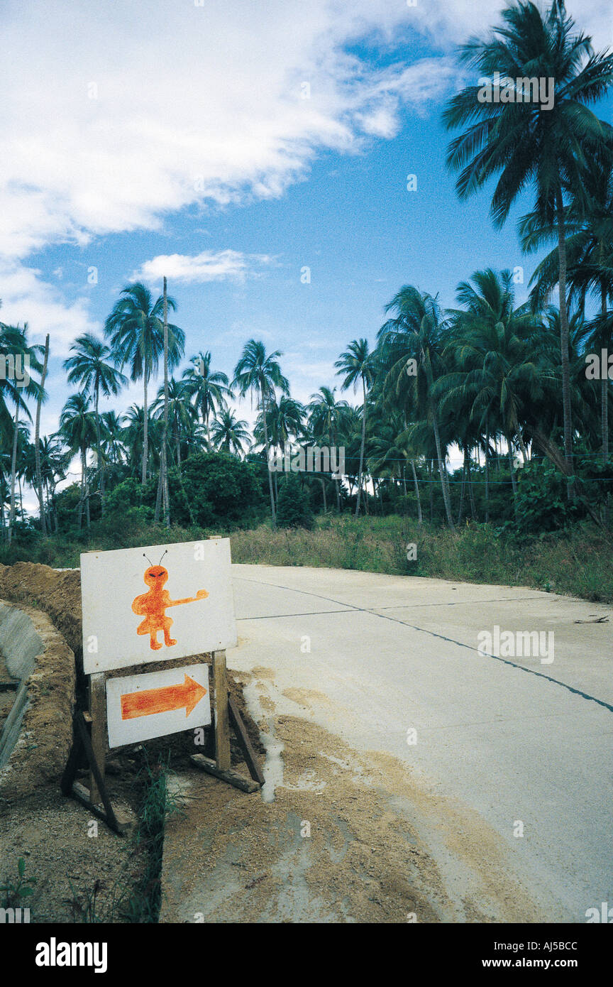 Alien road sign Koh Samui Thailand Stock Photo - Alamy