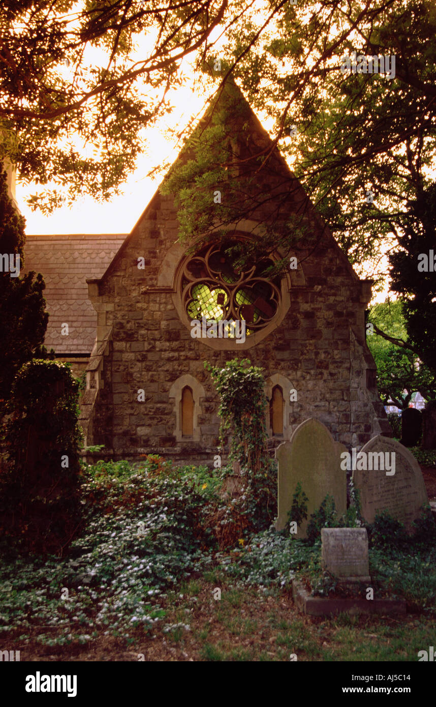 Church on cemetery Stock Photo - Alamy