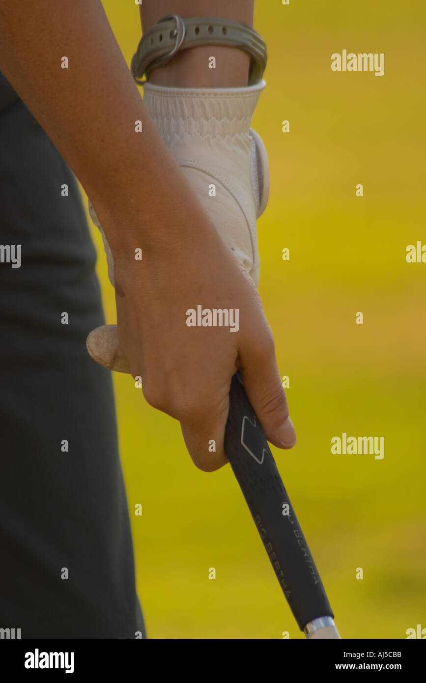 hands gripping golf club Stock Photo - Alamy