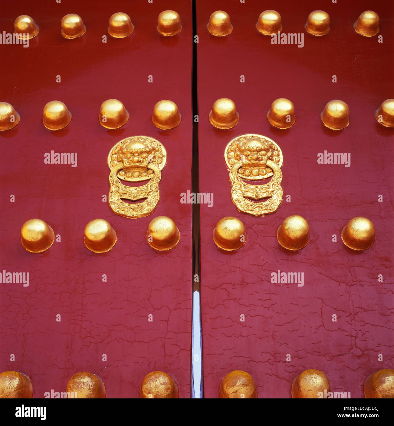 Close-up of The Great Red Gate of Forbidden City, Beijing, China Stock ...