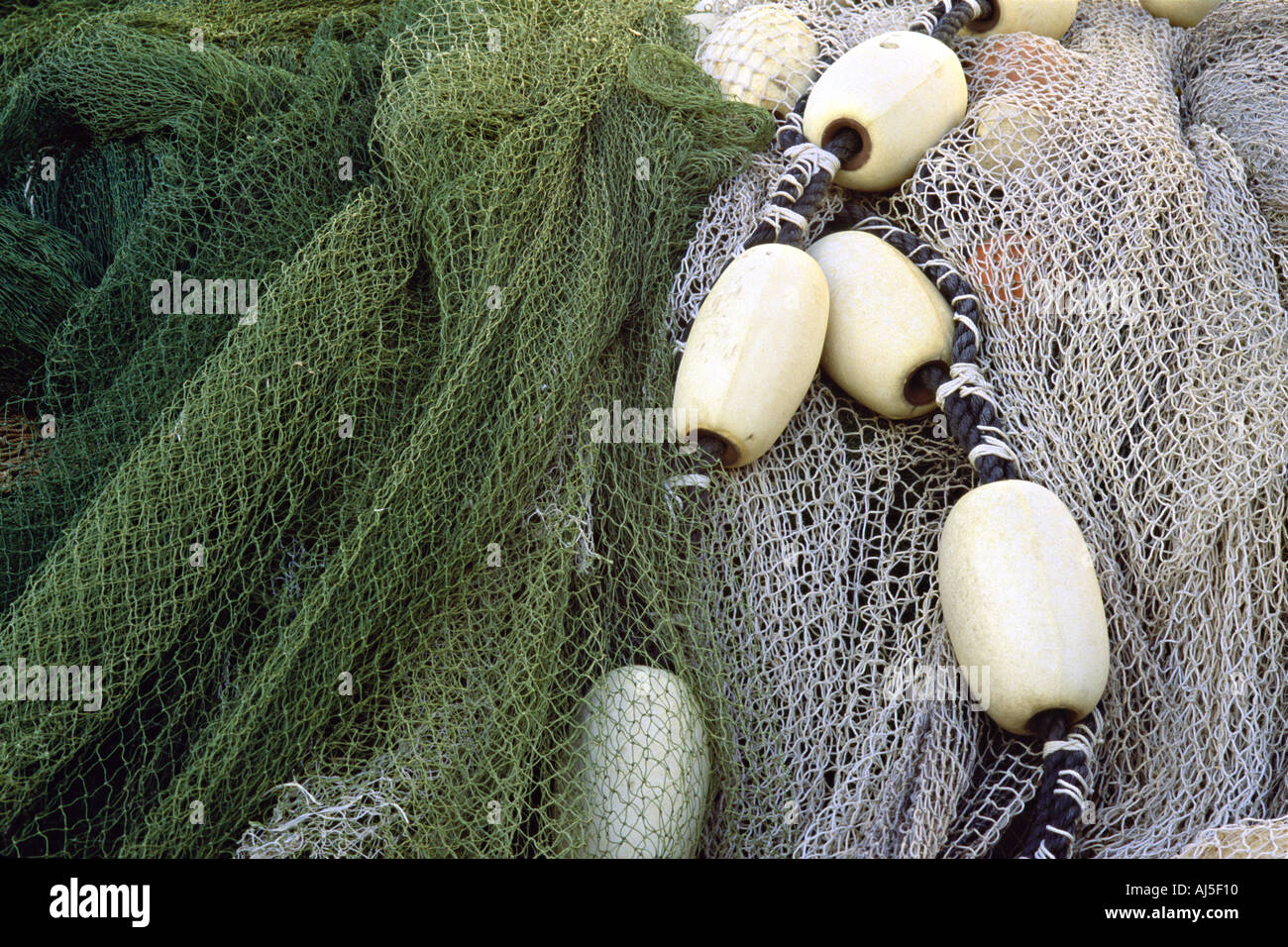 Colored fishing nets Stock Photo - Alamy