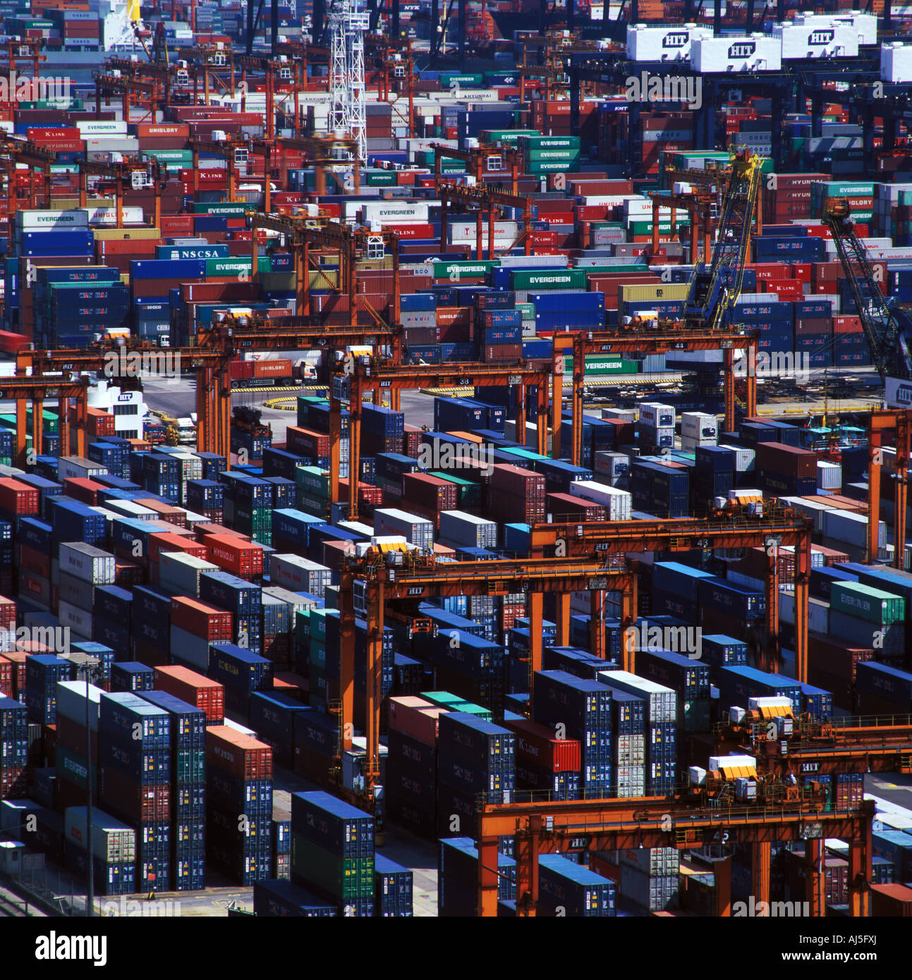 Containers at Kwai Chung Container Terminal, Kwai Chung, Hong Kong ...