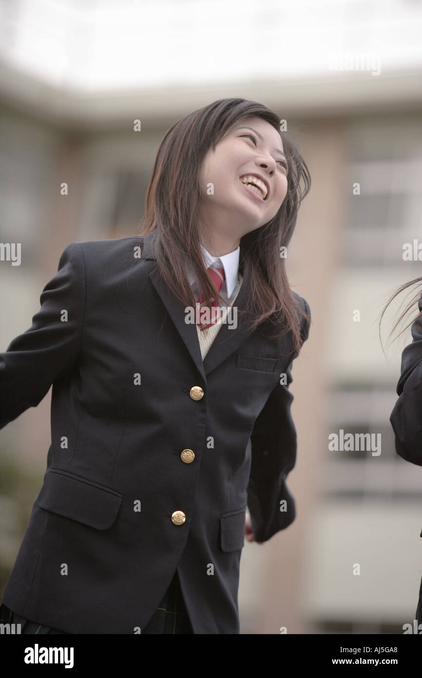 High school girl smiling Stock Photo - Alamy