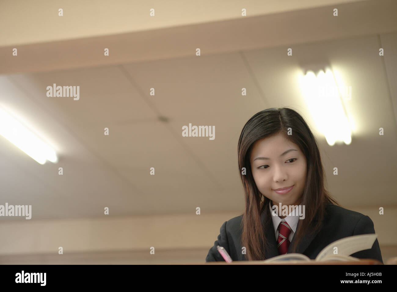 High school girl studying Stock Photo - Alamy