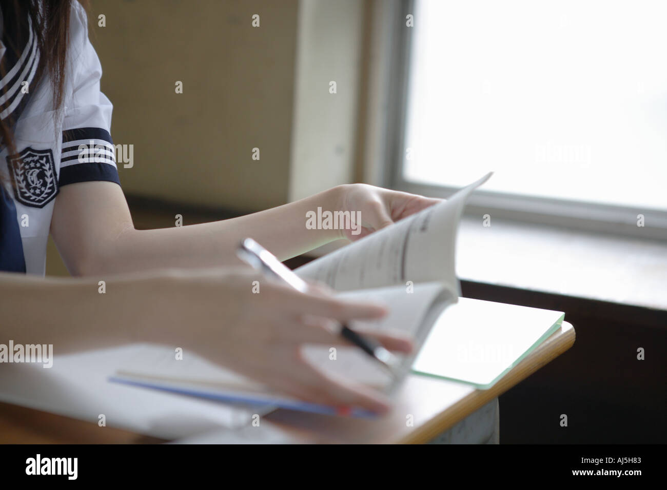 High school girl studying Stock Photo - Alamy