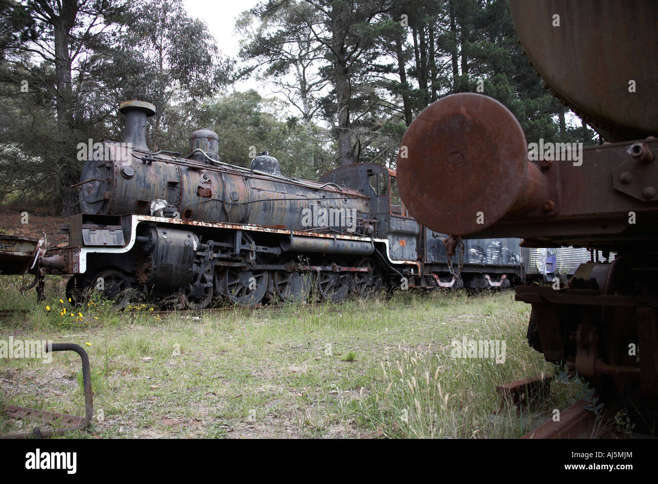 Old rusting steam engine at Clarence Station near Lithgow on Zig Zag ...