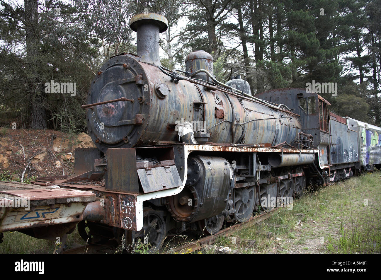 Old rusting steam engine at Clarence Station near Lithgow on Zig Zag ...