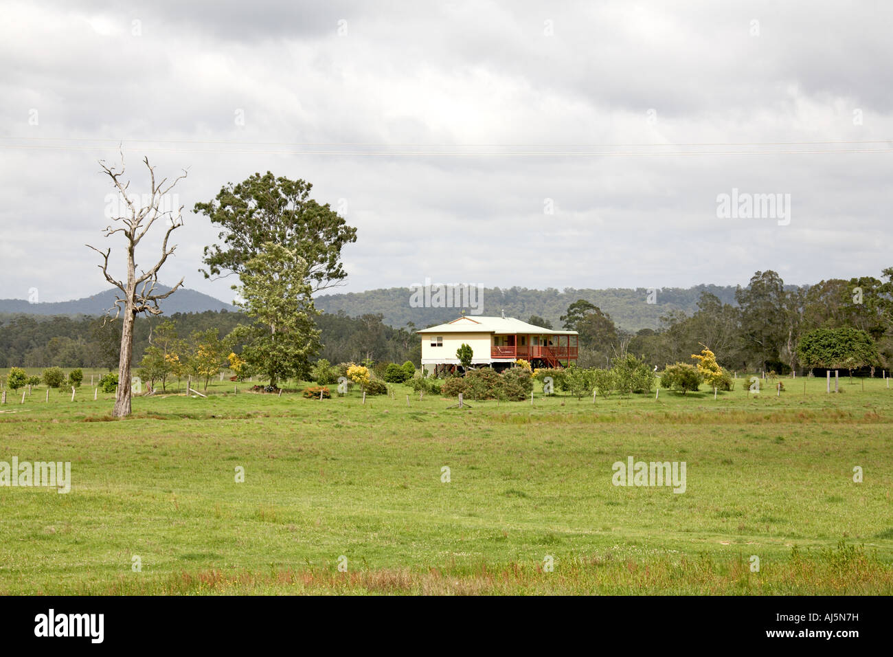 House or homestead in scenic agricultural farming landscape near ...