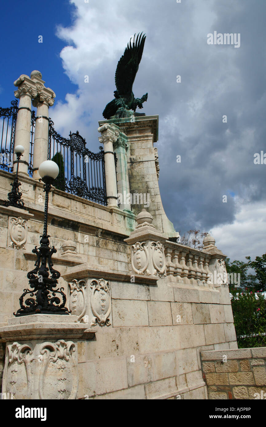 Turul Bird monument King palace Hungary Budapest Autumn Stock Photo - Alamy