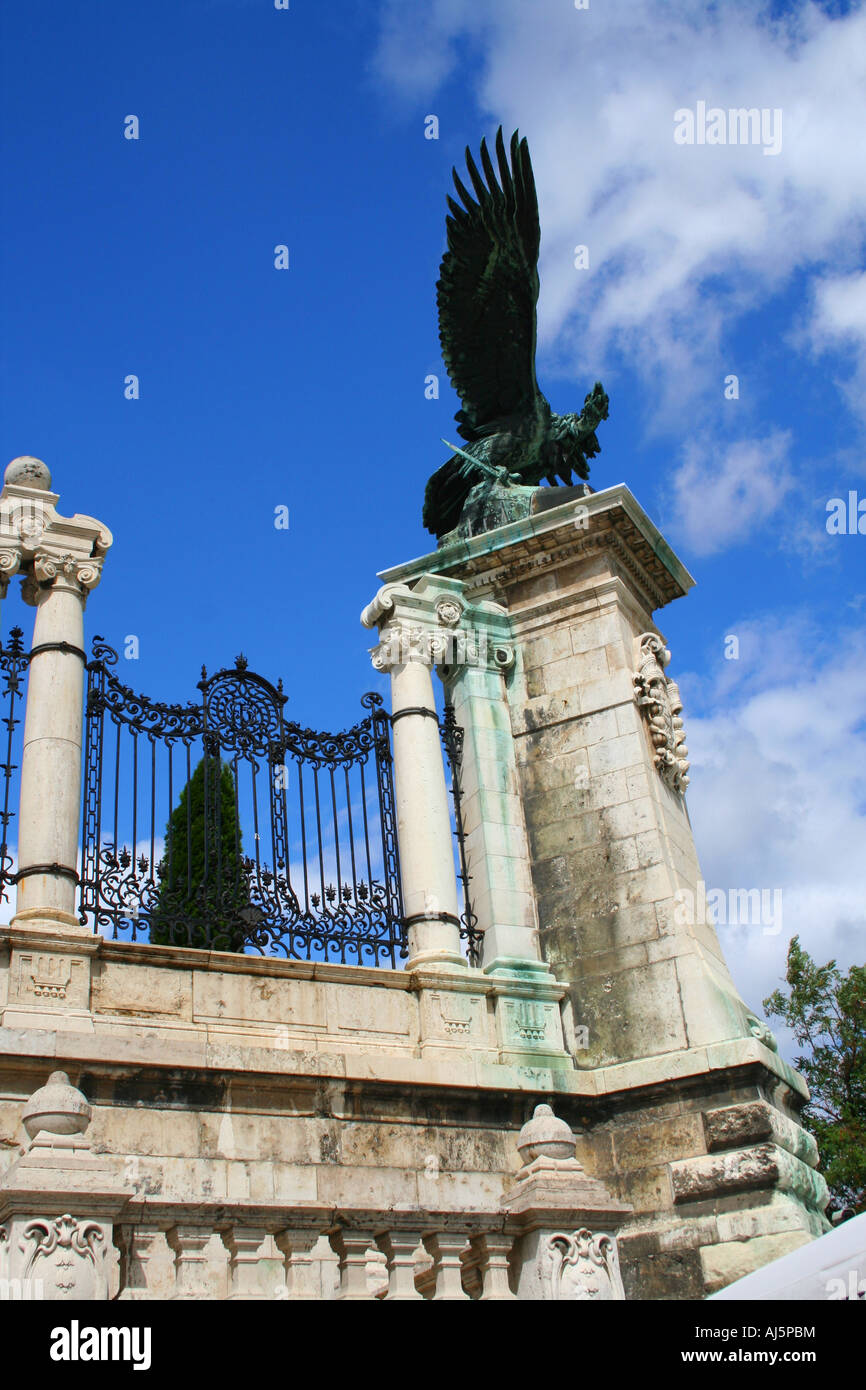 Turul Bird monument King palace Hungary Budapest Autumn Stock Photo - Alamy