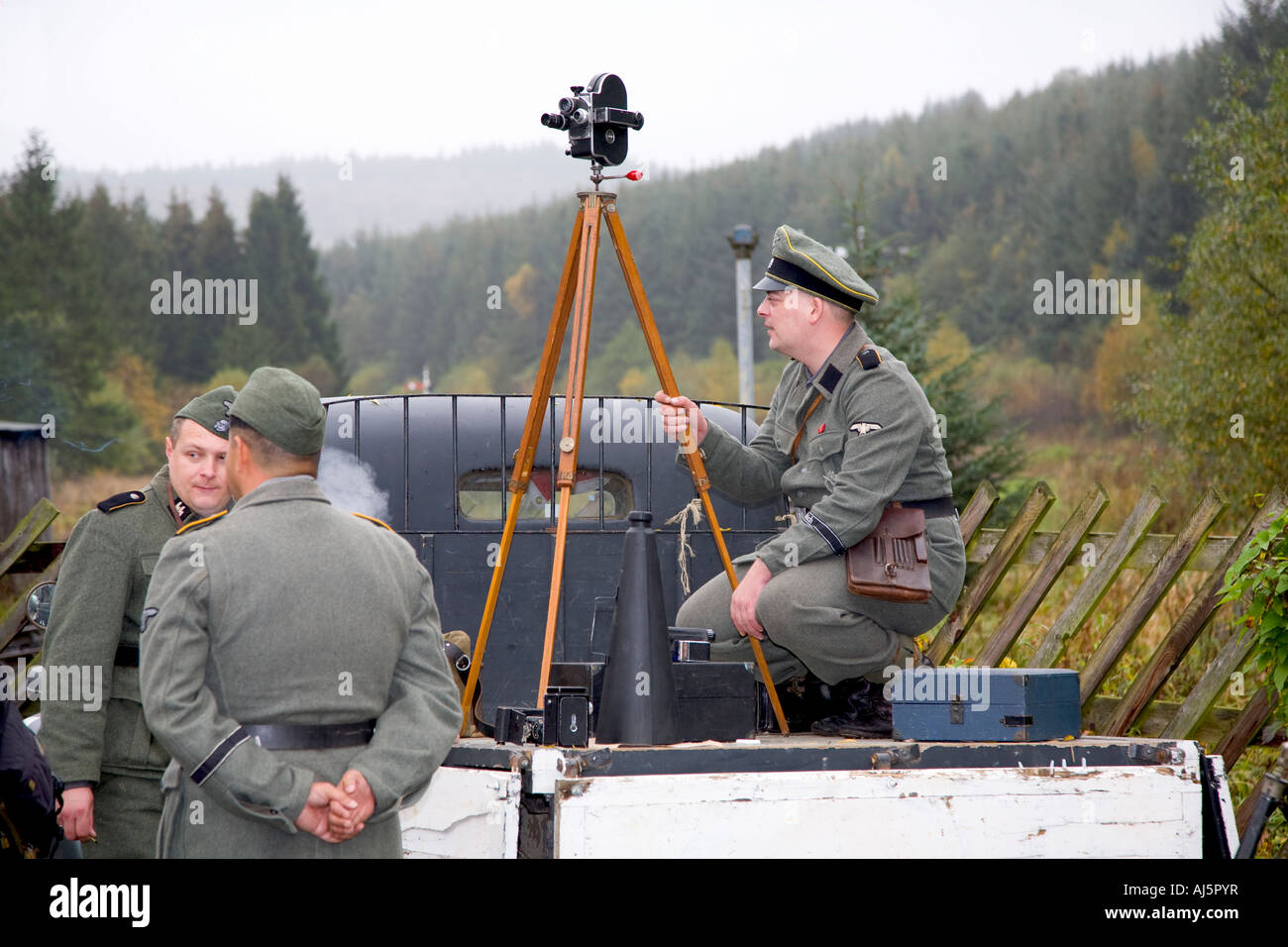Three Nazis or military Actors, WW2 German Soldiers in Uniform at the ...