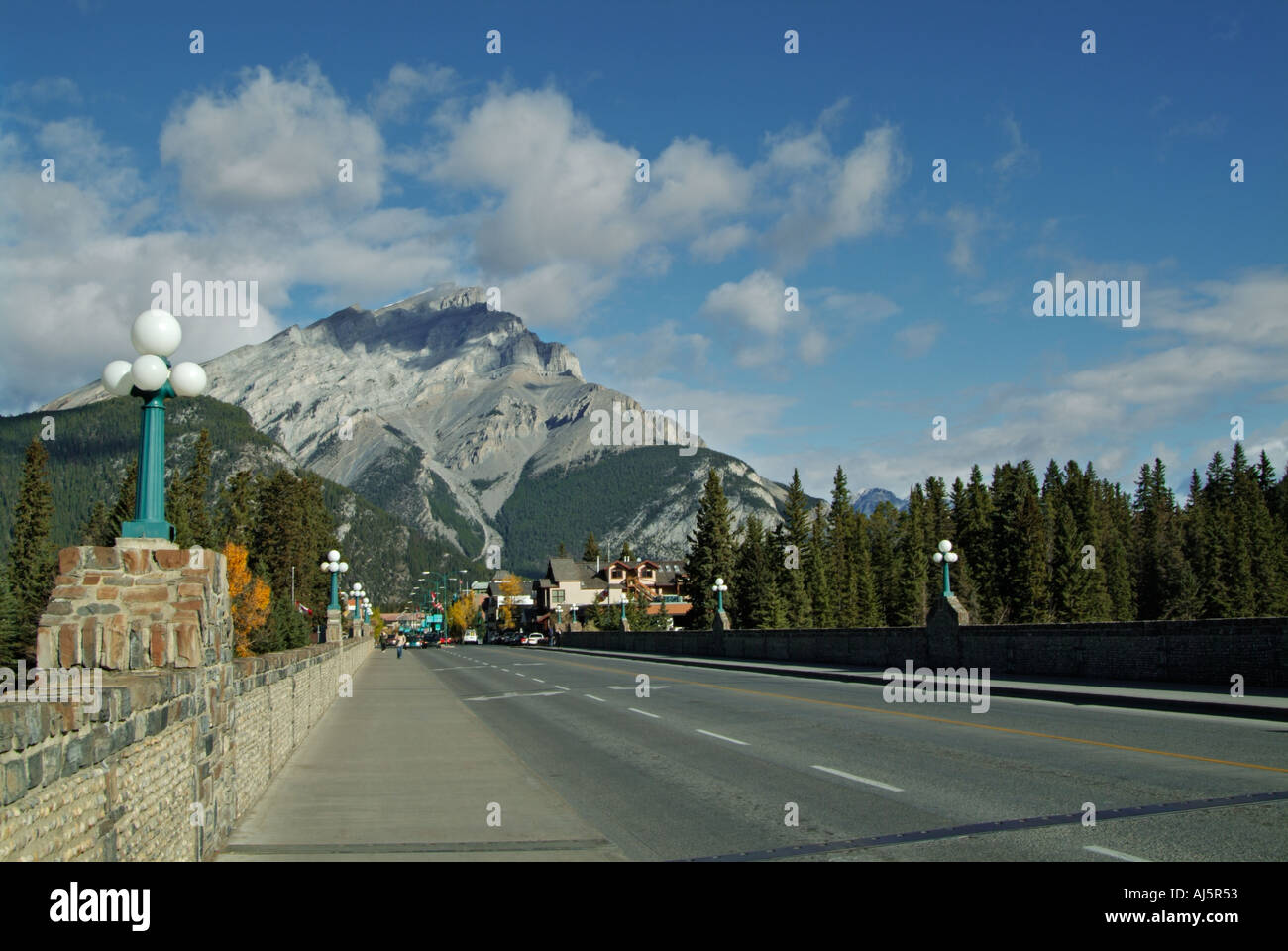 Banff township and Cascade Mountain Banff national Park Alberta canada North America Stock Photo ...