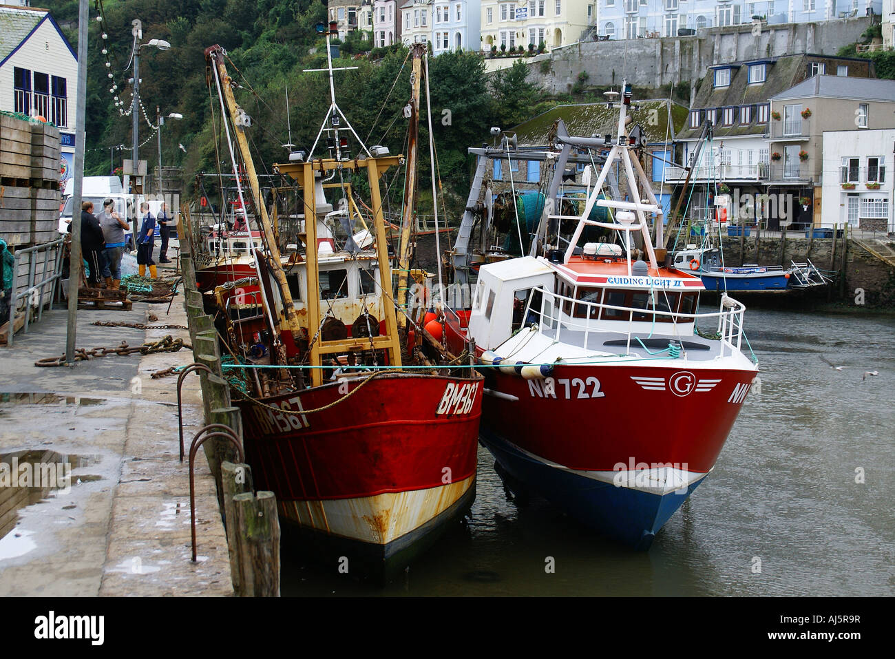 Looe Cornwall Fishing boats Stock Photo - Alamy