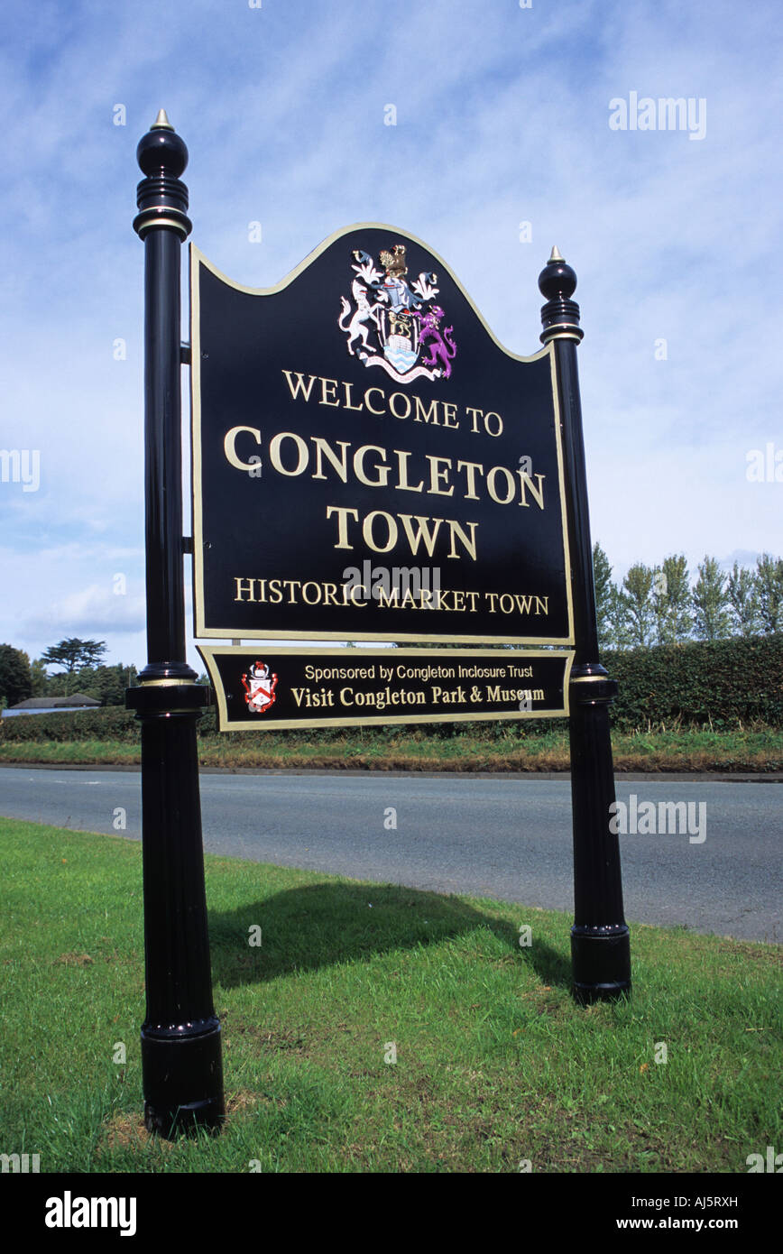 Congleton Town Sign Stock Photo - Alamy