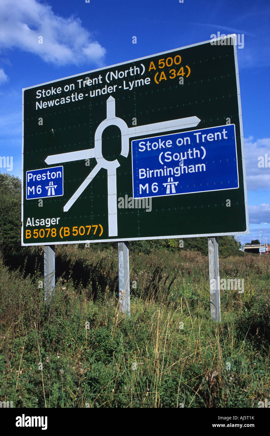 Stoke-on-Trent Road Sign Stock Photo - Alamy