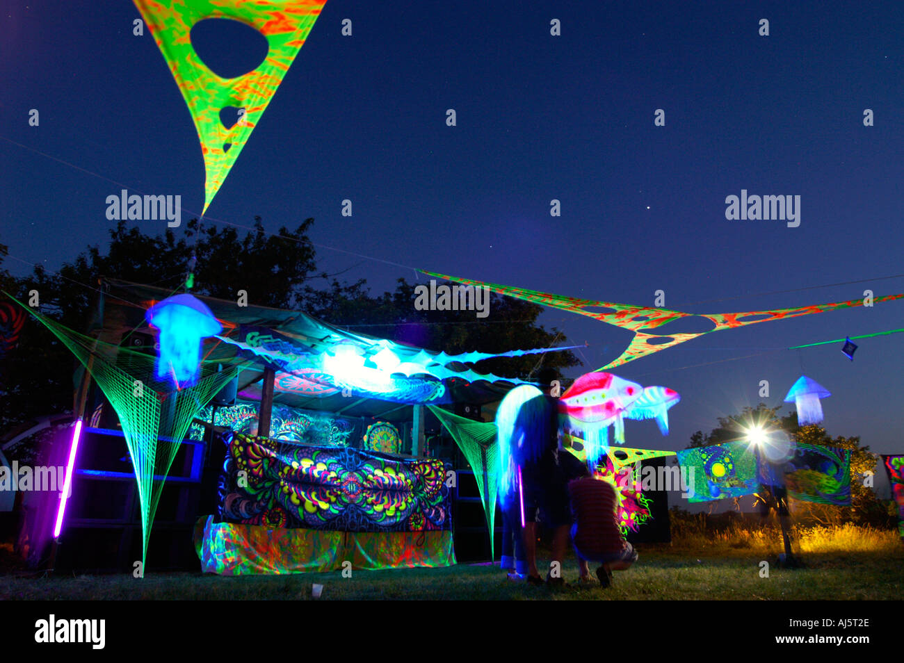Lipovec Psytrance Rave Party at Night Stock Photo - Alamy