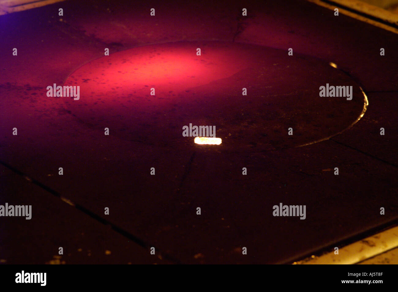 Red hot plate of wood burning stove Stock Photo - Alamy