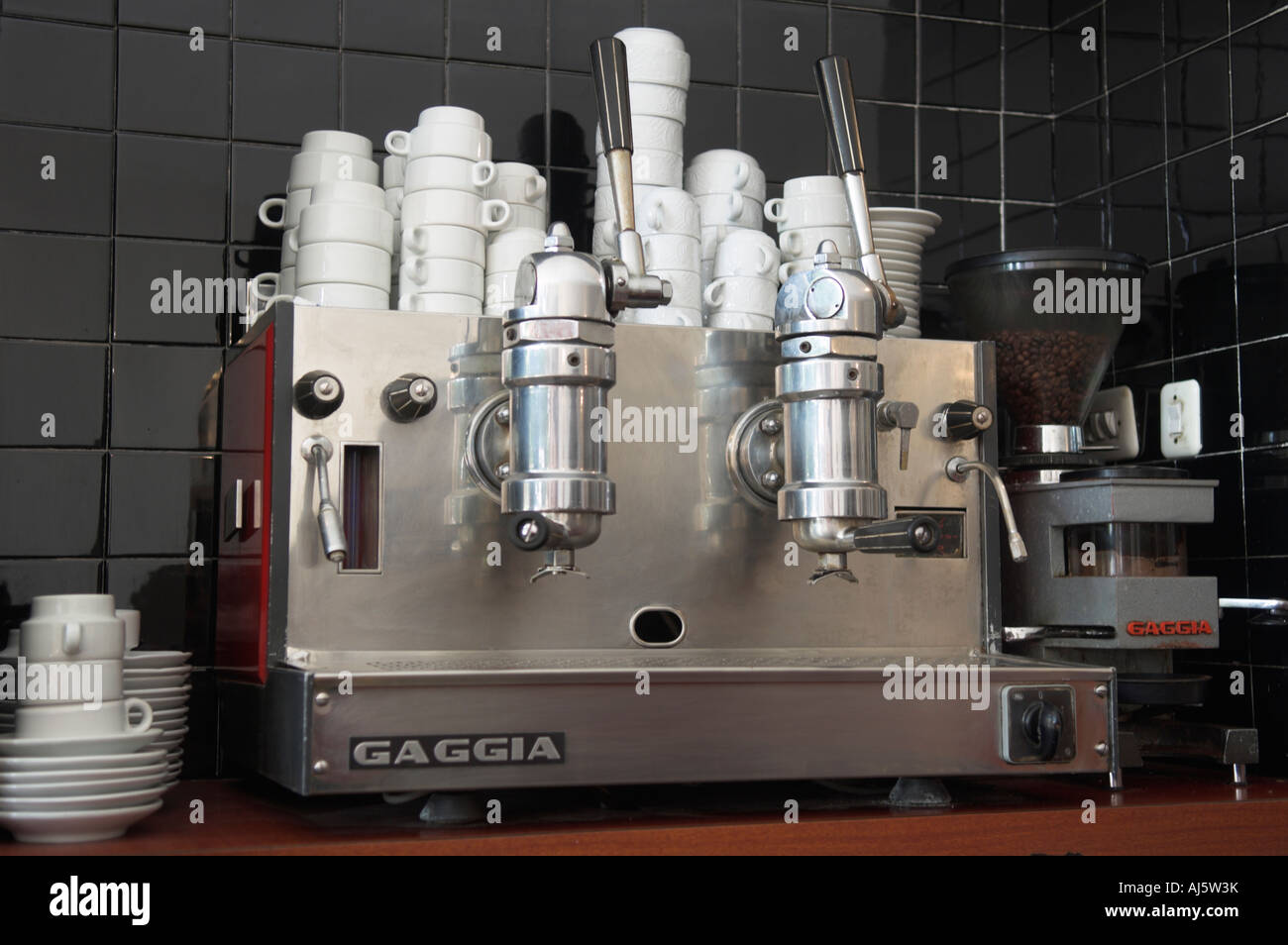 Espresso coffee machine in café Stock Photo - Alamy
