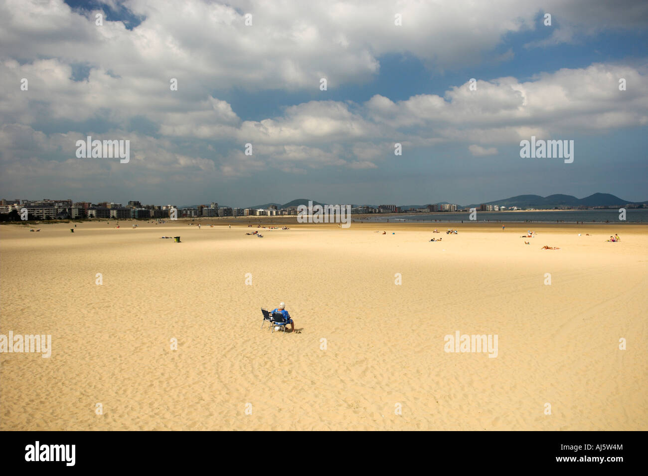 Wide sandy beach Laredo Northern Spain Stock Photo - Alamy
