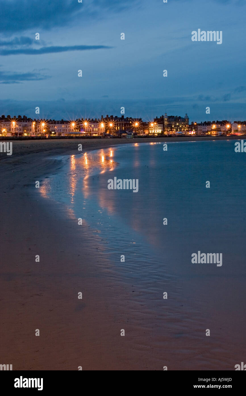 Weymouth seafront at dusk Stock Photo - Alamy