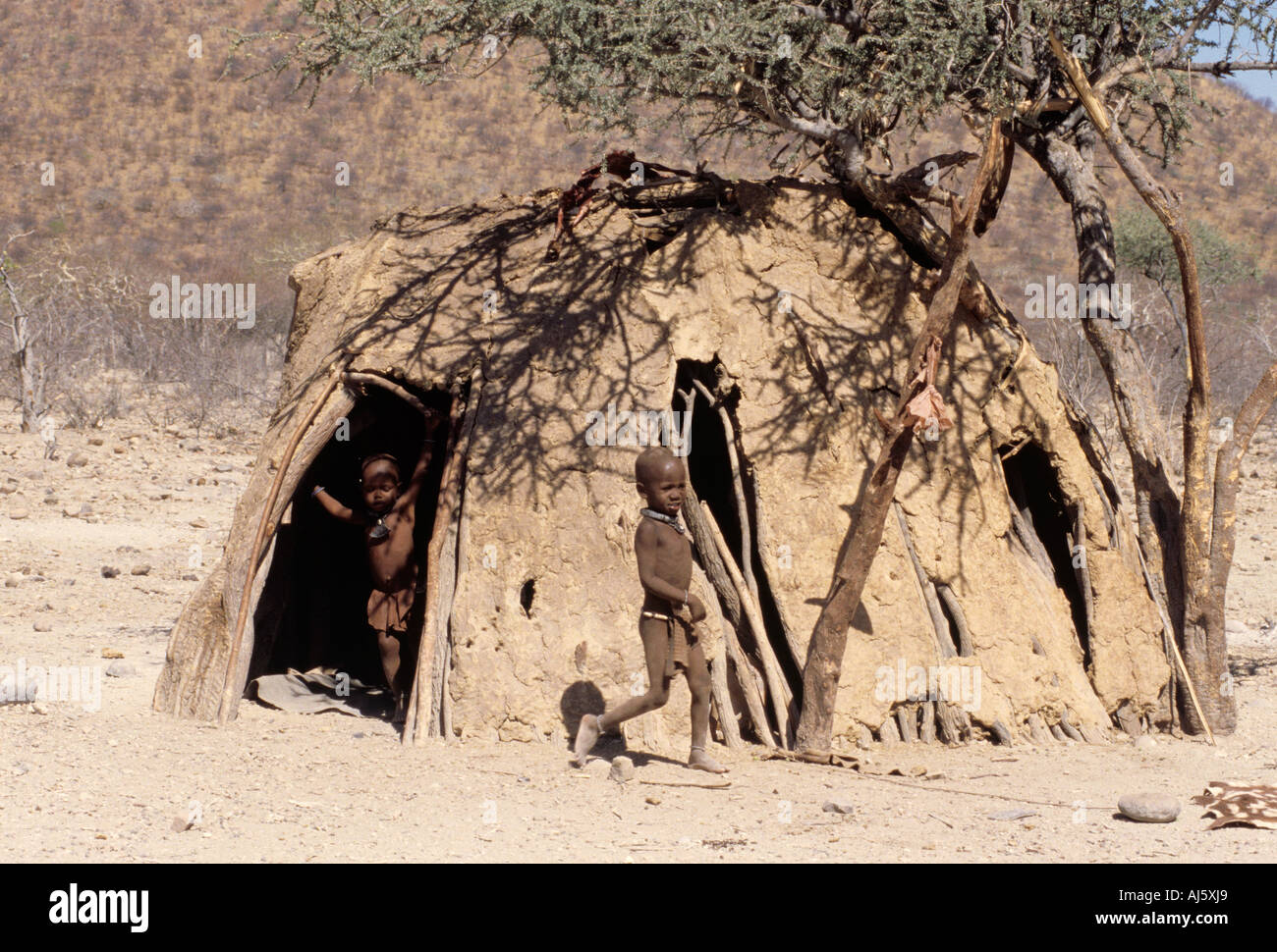 Himba house Namibia Stock Photo - Alamy