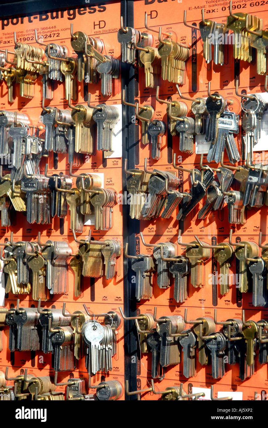 Keys in a shop window Hampstead London Stock Photo - Alamy