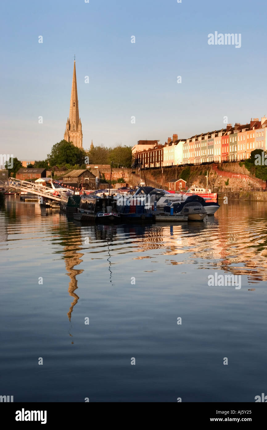 The Spire of St Mary Redcliffe and Redcliffe Parade reflect in the ...