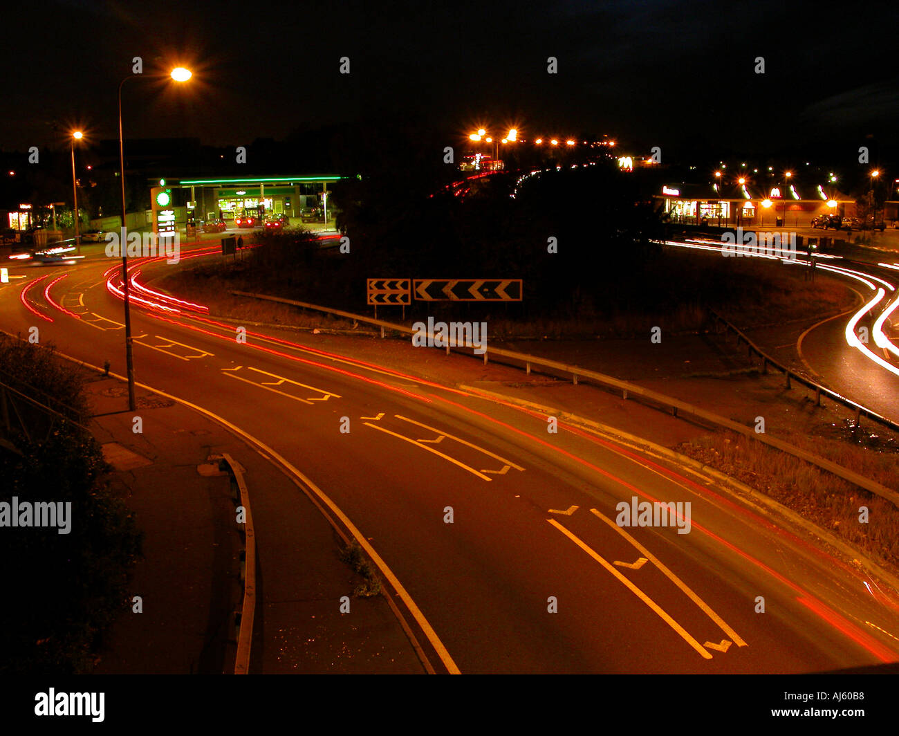 light trails3 round old roundabout Stock Photo - Alamy