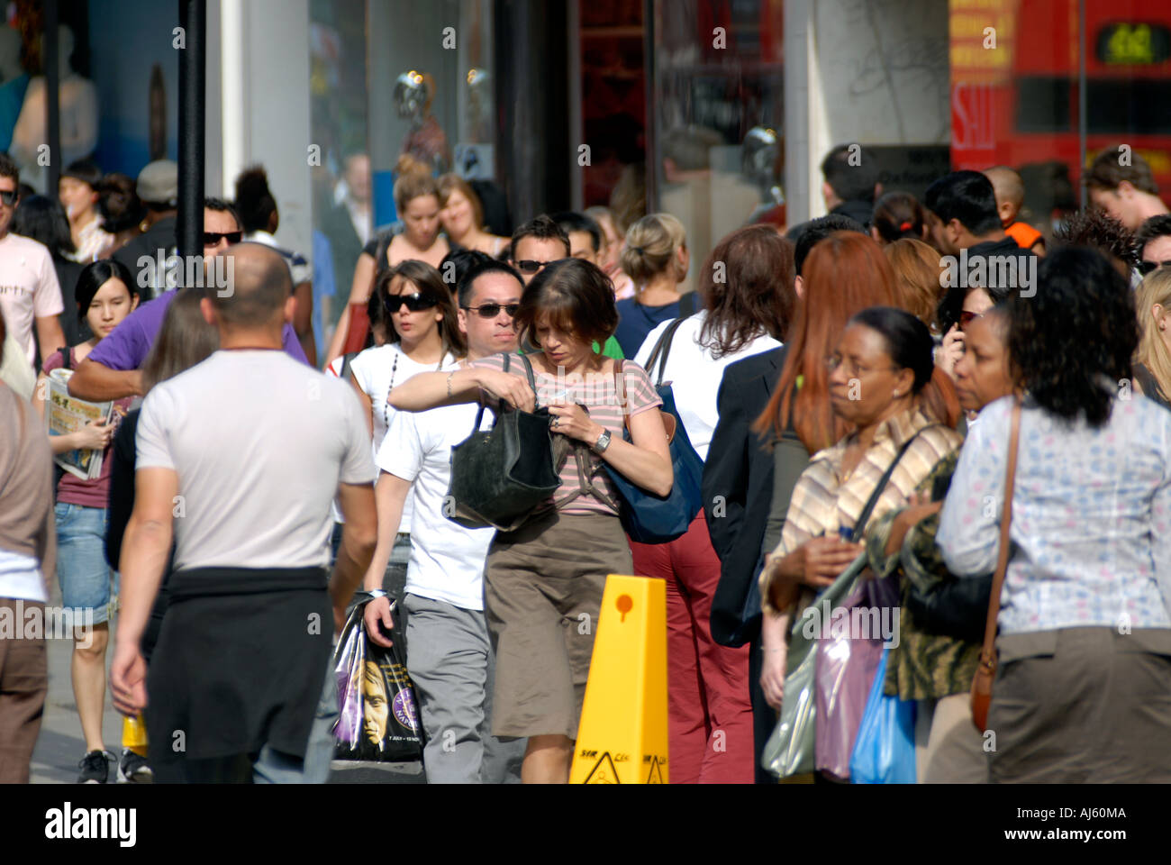 People in busy Oxford Street London Stock Photo - Alamy